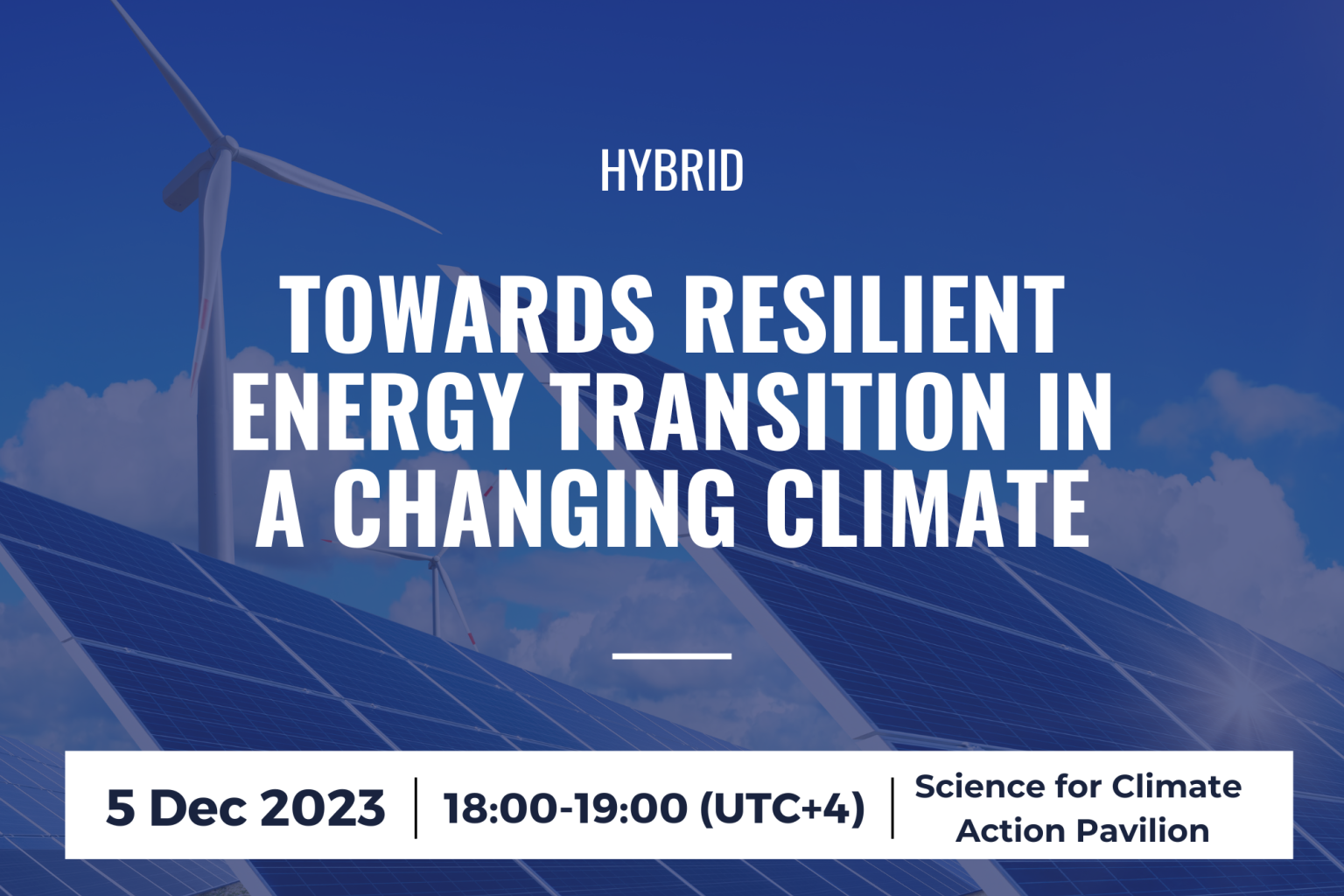 COP28 side-event: Towards Resilient Energy Transition in a Changing Climate