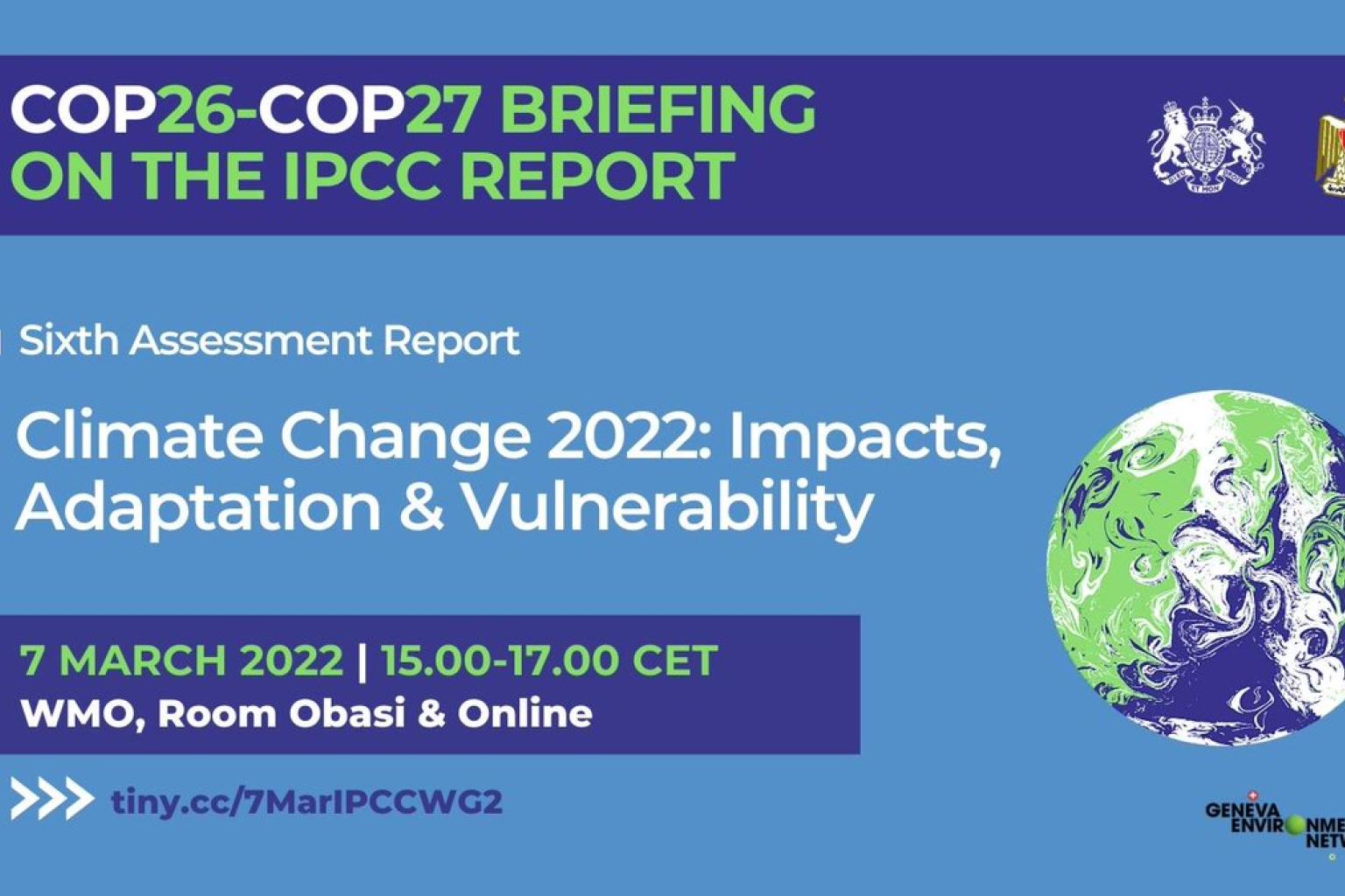 COP26-COP27 briefing on IPCC Climate Change 2022 report