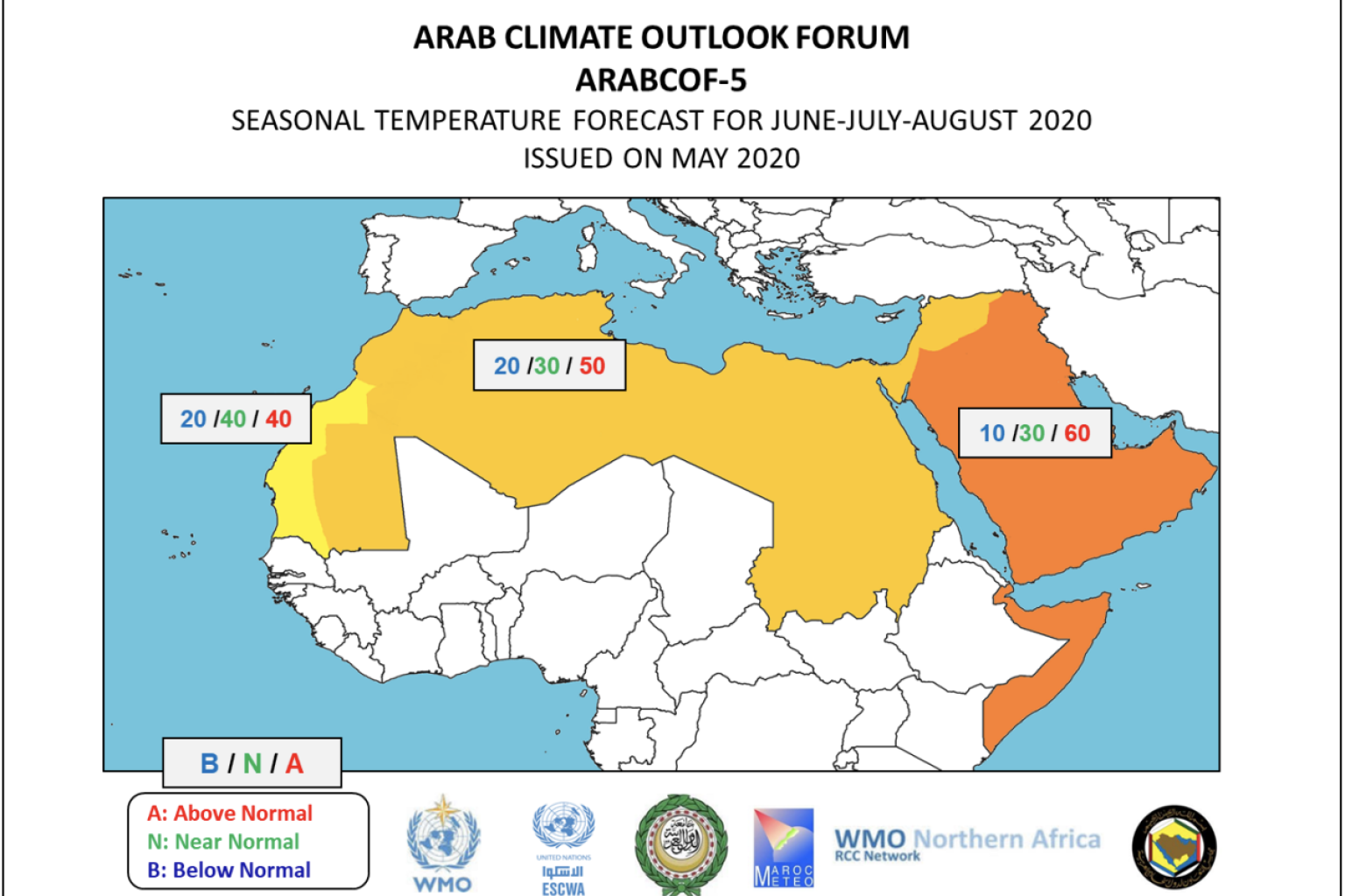 Above normal temperatures likely over Arab region